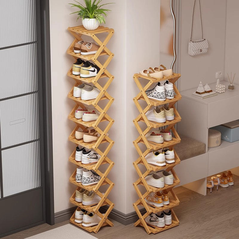 Wooden Collapsible Shoes Shelf: Space-Saving & Practical Design – Doresty