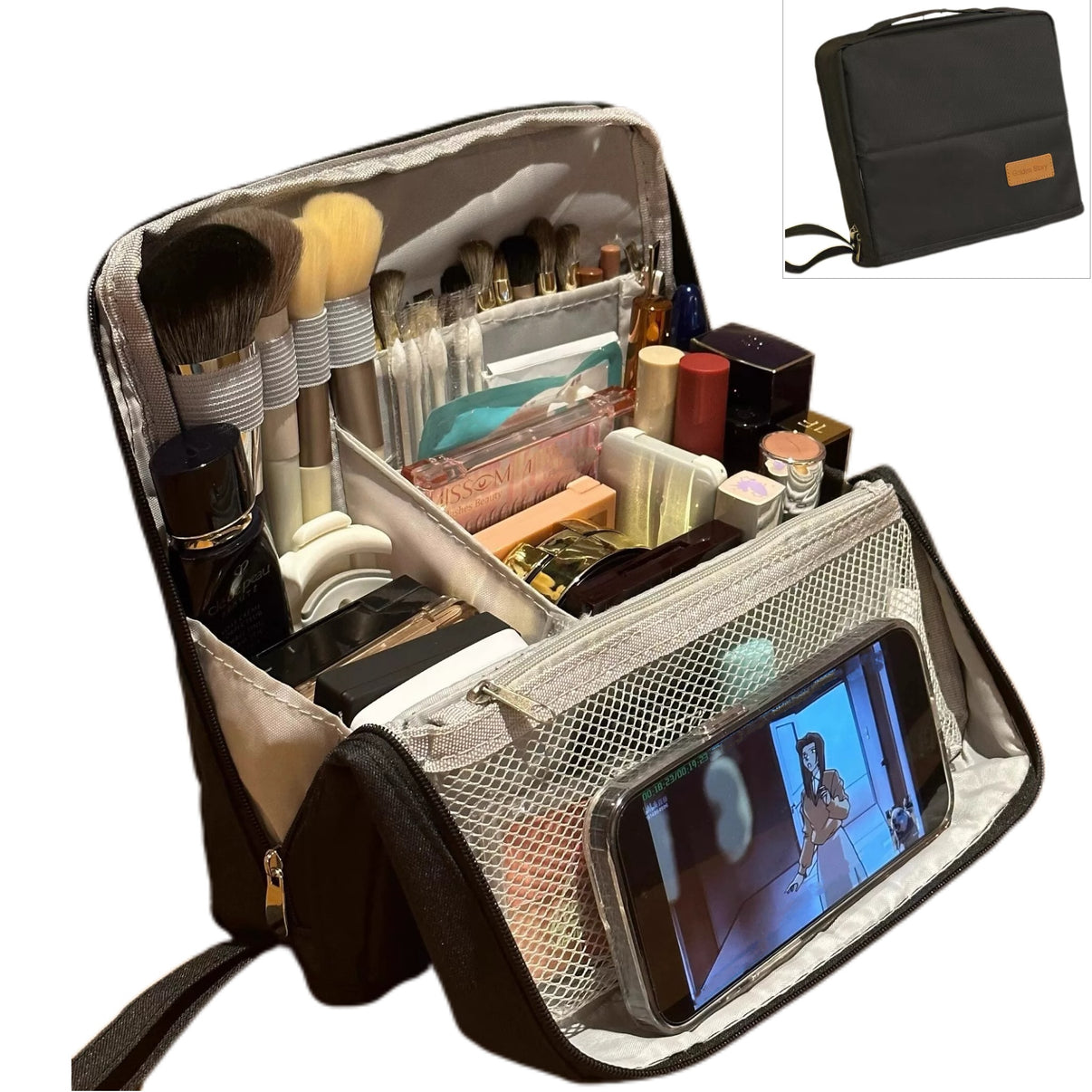 Standing Makeup Bag – Portable, Large Capacity – Doresty